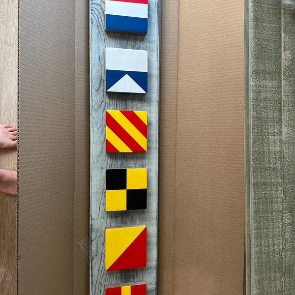 Custom Wood Signs Flag Signs Nautical Decor, Navy Signal Sign Coastal ...