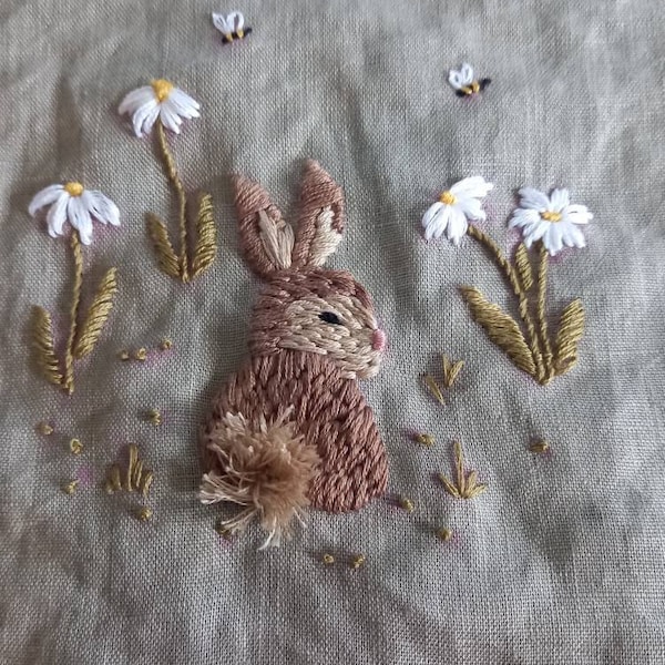 Wildflowers Meadow Embroidery Pattern, Flowers and Herbs Heart Hand ...