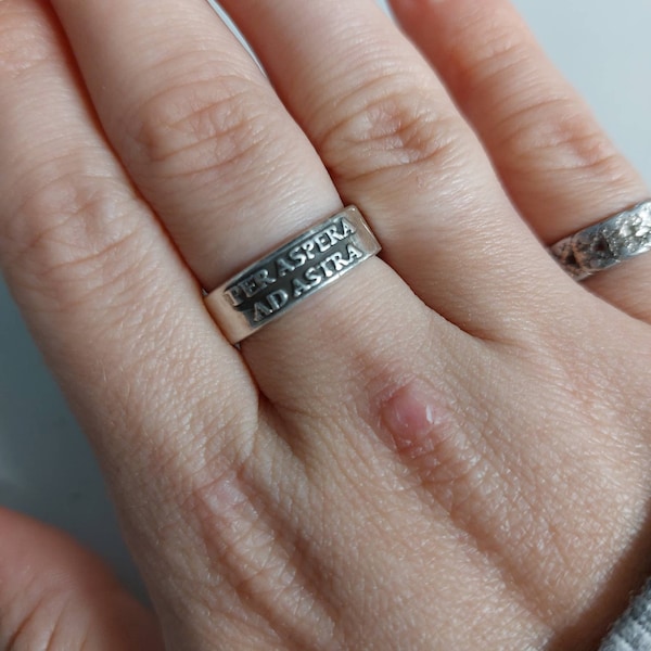Per Aspera Ad Astra Ring - Through Hardships to the Stars Sterling ...