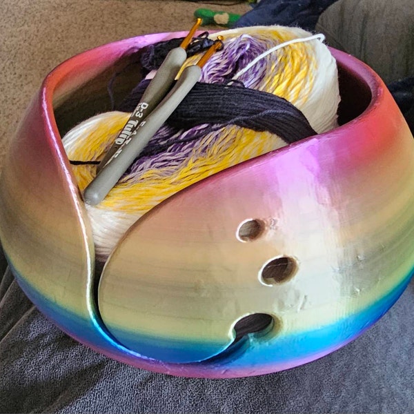 Yarn Bowl | 3D Printed | Yarn Bowl With 3 Holes - Crochet, Knitting ...