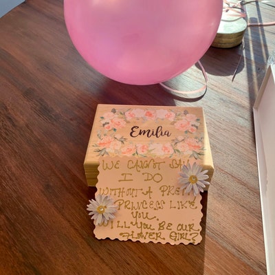 Flower Girl or Bridesmaids Gift Box Jewelry Box Personalized Name ...