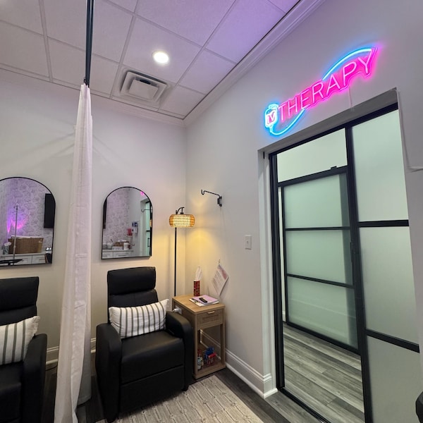 IV Therapy Neon Sign, Iv Injection Room Wall Decor, Med Spa Salon Neon ...
