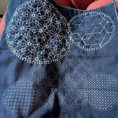 Sashiko Embroidery Kit Japanese Hand Embroidery, Sashiko Fabric With ...