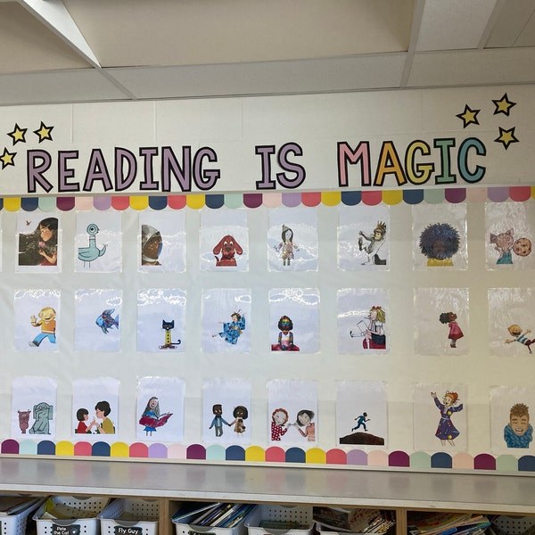 Kinder & 1st Grade Book Characters Gallery Wall - Classroom Decor ...