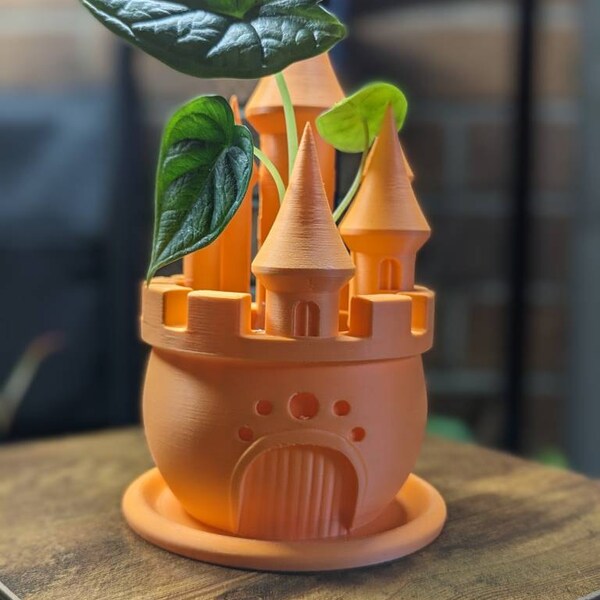Cute Castle Planter | Castle Pot | Cartoon Castle Planter | Novelty ...