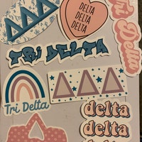 Tri Delta Sticker Pack, Sorority Stickers, Tri Delta Flag, Tri Delta ...