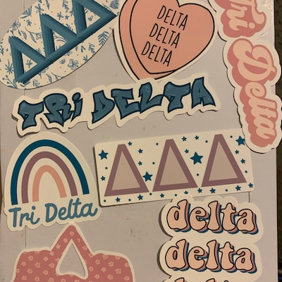Tri Delta Sticker Pack, Sorority Stickers, Tri Delta Flag, Tri Delta ...