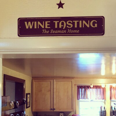 Wine Tasting Sign, Personalized Family Name Sign, Custom Wine Cellar ...