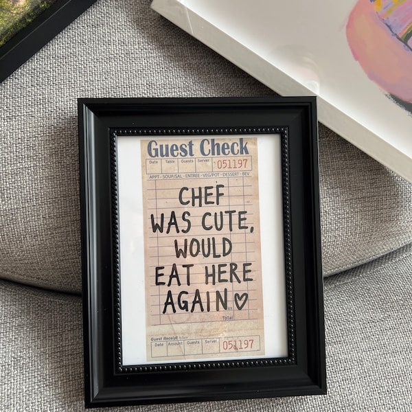 Trendy Prints Guest Check Wall Art Prints and Posters Kitchen Wall ...