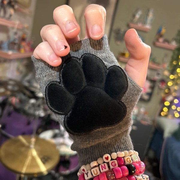 Plush Red Paw Pad Bean Cat Style Stuffed Mochi for Furry Socks Gloves ...