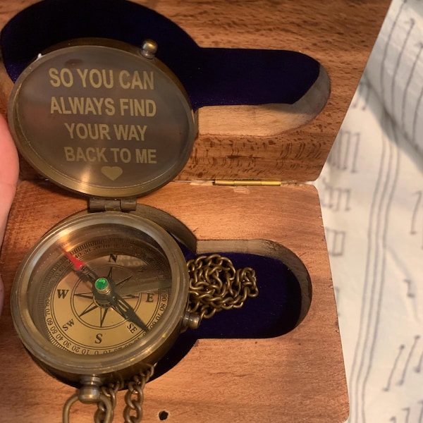 Customizable Compass With Personalized Message Perfect for Travelers ...