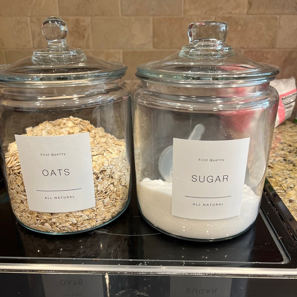 134 Minimalist White Pantry Labels. Preprinted Modern Farmhouse Labels ...