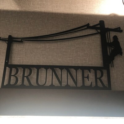 Lineman Last Name Metal Sign Lineman Gift Lineman Sign Personalized ...
