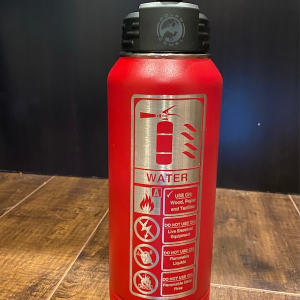 Personalized Fire Extinguisher Water Bottle, Custom Engraved ...