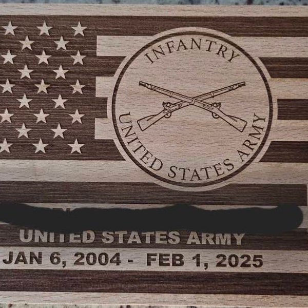 Custom Military Flag Plaque - Personalized Wood Flag With Engraved ...