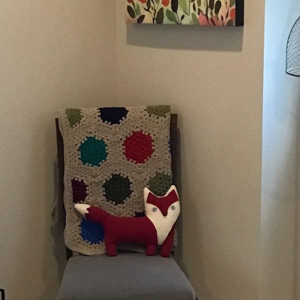 Sofa Blanket Throw, Large Handmade Granny Square Afghan, Cath Kidston ...