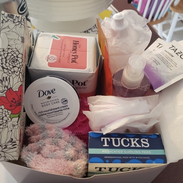 Postpartum Care Package, Pregnancy Gift Box, Labor and Delivery Bag ...
