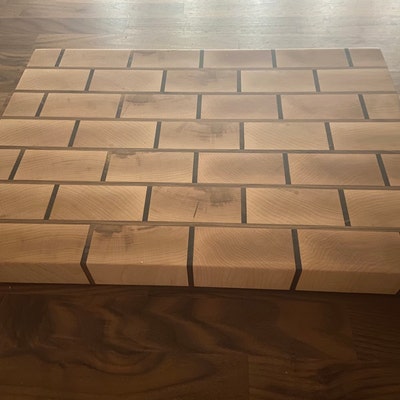 Brick Design End Grain Hard Maple & Black Walnut Chopping Board - Etsy