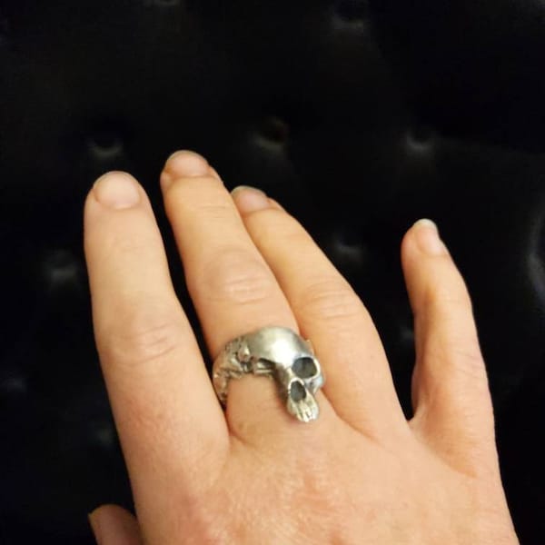 Sterling Silver Shattered Skull Ring, Edgy Unisex Jewelry - Etsy