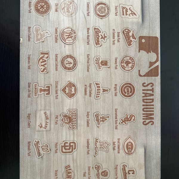 Handcrafted Baseball Stadium Tracker - Unique Baseball Tracking Map for ...