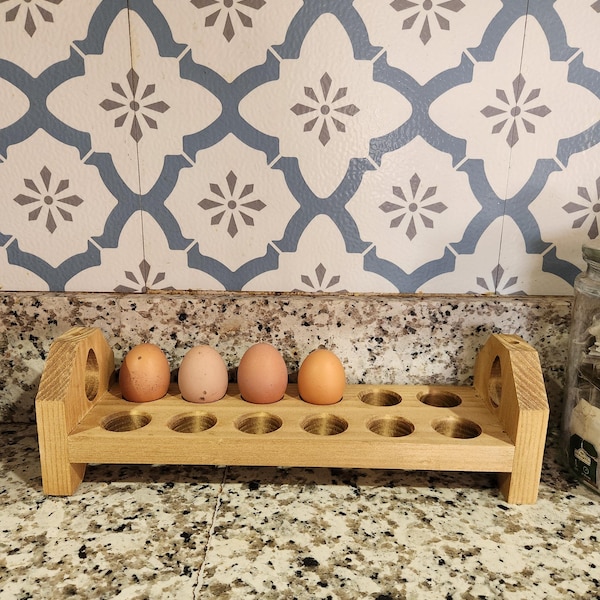 Farmhouse Stackable Wood Egg Holder L Egg Storage L Fresh Egg Storage L ...