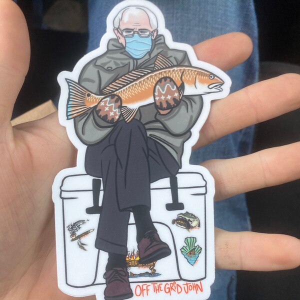 Fishing Bernie Red Fish Fly Fishing Sticker - Etsy