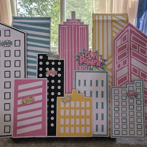 Printable Supergirl Buildings, Printable Party Decor, SUPERHERO ...