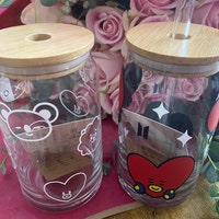 Mang Unmasked BT21 Minini Heads Glass Can BTS Iced Coffee Glass BTS ...