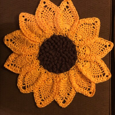 Crochet Sunflower Rug pattern With Exclusive Video Tutorials - Etsy
