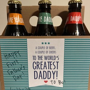 First Time Dad Beer Labels Fathers Day Gift for Daddy to Be New Dad ...