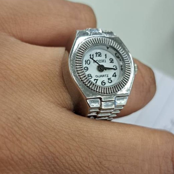 Vintage Punk Finger Watch Set-watch Ring for Men Women-mini Elastic ...