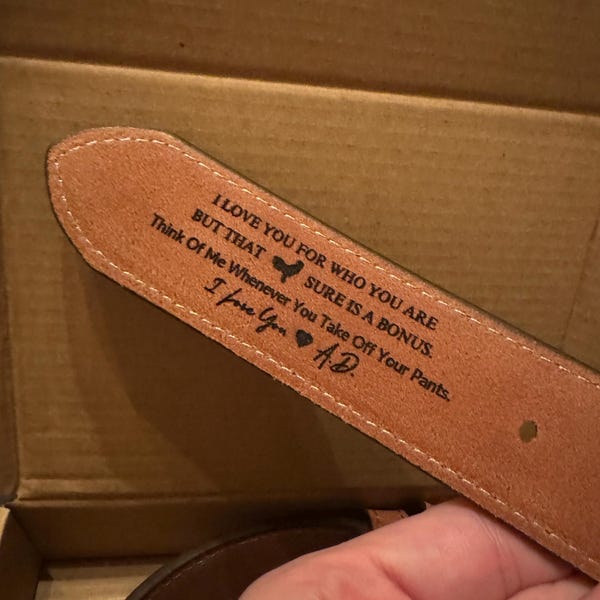 Custom Leather Belt for Daddy, Father’s Day Gift for Boyfriend, Unique ...