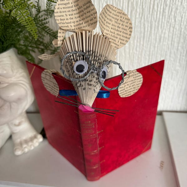 Book Art Professor Mouse - Etsy UK