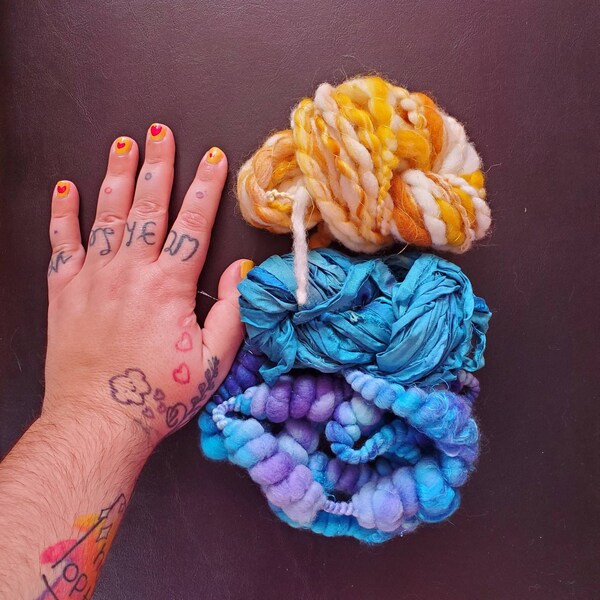 5 Yards Art Yarn Handspun Yarn Coiled Yarn Bobble Yarn Art Yarn for ...