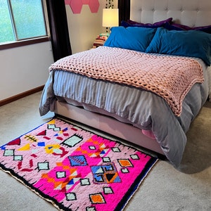 Red Round Pouf Handmade Footstool Round Red Pouf Ottoman Pouf Moroccan ...