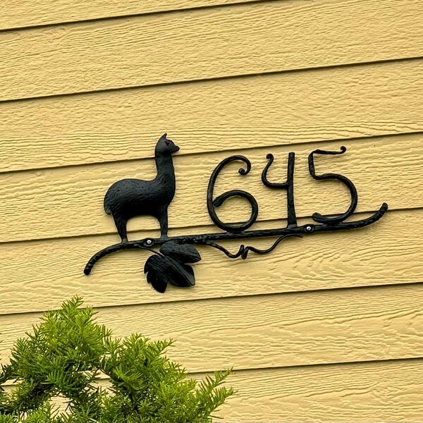 Custom Address Signs With Bird and Oak Leaf, Personalized Number Plaque ...