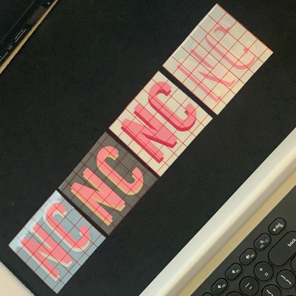 Double Layer Monogram Vinyl Decal - Two Color Vinyl - Shadow Block ...