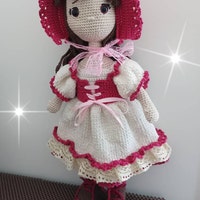 Valeria Crochet Amigurumi Doll Pattern, Vintage Doll Pattern, Inglês ...