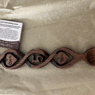 Celtic Tree of Love Spoon Free Engraving of Names & Date on Hand Carved ...