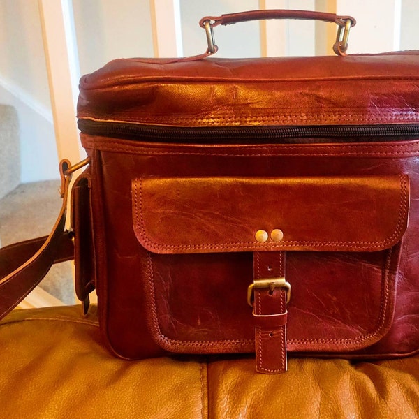 Leather Camera Bag Professional for DSLR/SLR Mirrorless Camera ...