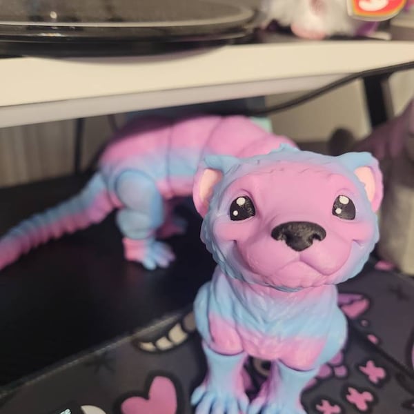 Lifesize Cute Ferret Fidget Toy, Posable 3D Printed Pet Ferret ...