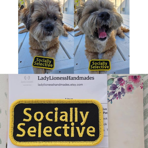 Socially Selective Pet Patch, Dog Patch, Pet Patch, Pet Vest Patch, Sew ...