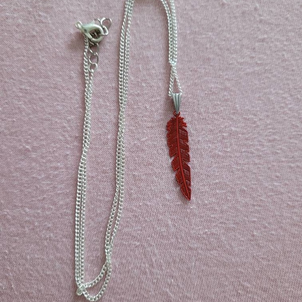 Hawks Red Feather Necklace - Etsy