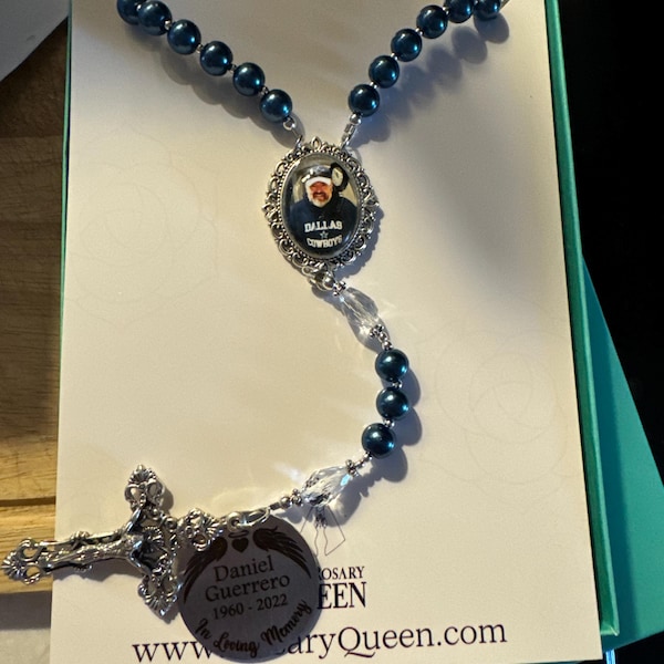 Custom Rosary | Personalized Rosary| Engraved Rosary| Black and White ...