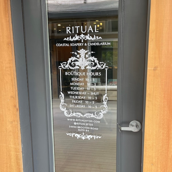 Business Hours Decal Customizes With Your Business Logo Custom Decal ...