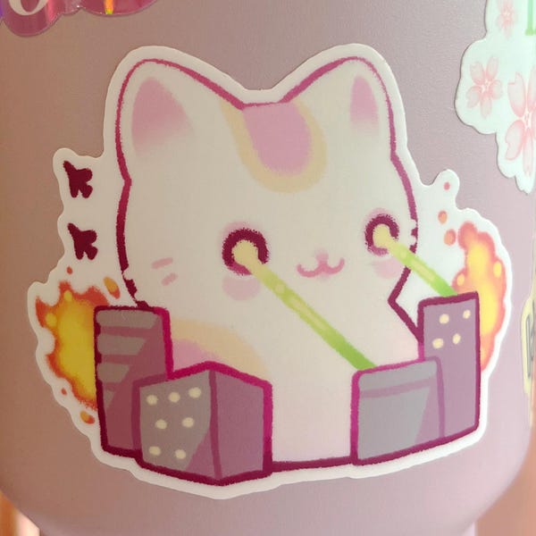 Multi-eyed Lamb Sticker Creepy Cute Pastel Stationary Waterproof Vinyl ...