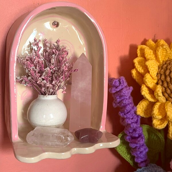 Floral Shrine, Made to Order, Handmade Clay Shrine, Hand Painted Mini ...