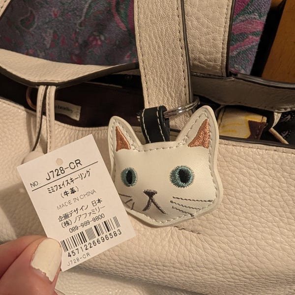 Cat Face Key Ring Leather - Etsy