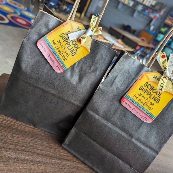 Back to School Tag Printable - First Day of School Pencil Gift Tag ...