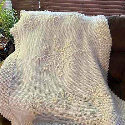 Christmas Crochet Blanket Pattern Snowflakes Let It Snow Winter Crochet ...